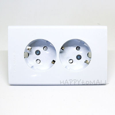 2 Port Home Wall Charger Adapter Plug Socket Power Outlet Panel EU 220V ...