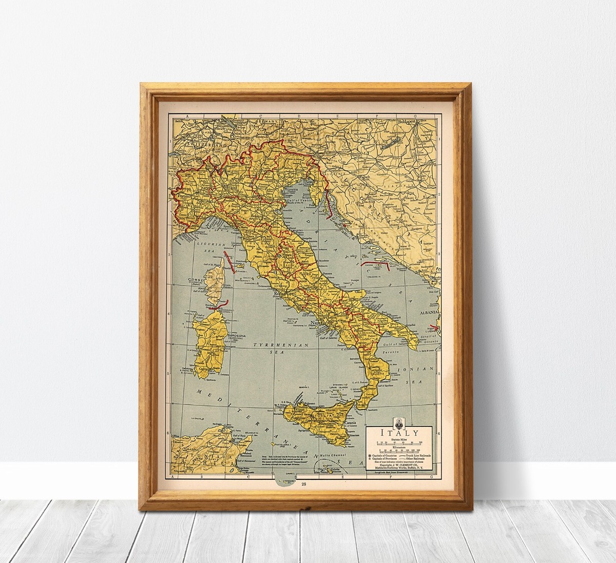Large Detailed Map Of Italy Amazon.com: Gifts Delight Laminated 24x31