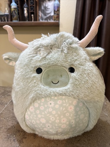 NWT Fuzz A Mallows By Squishmallows Iver The Mint Highland Cow 14inch ...