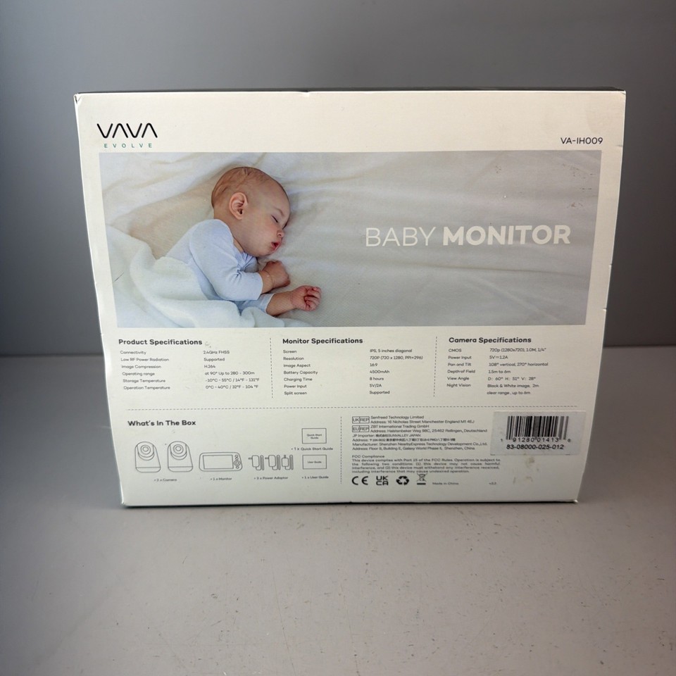 VAVA Evolve Split View 5" 720P Video Baby Split View Monitor with 2 ...