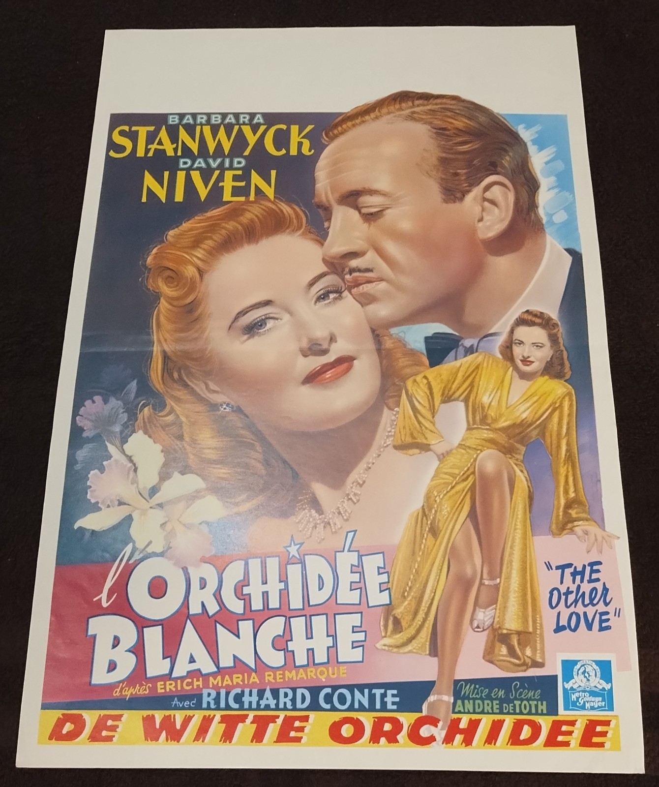 The Other Love 1948 Belgian Poster 14x21 David Niven Barbara Stanwyck ...