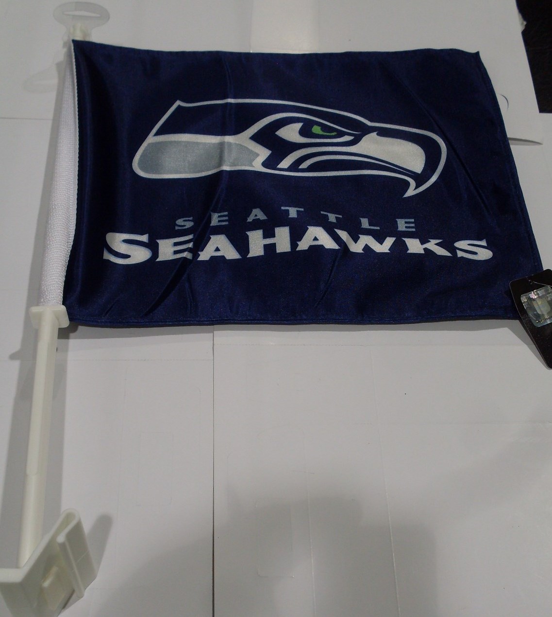 NFL Seattle Seahawks Logo over Name on Blue Window Car Flag by Fremont ...