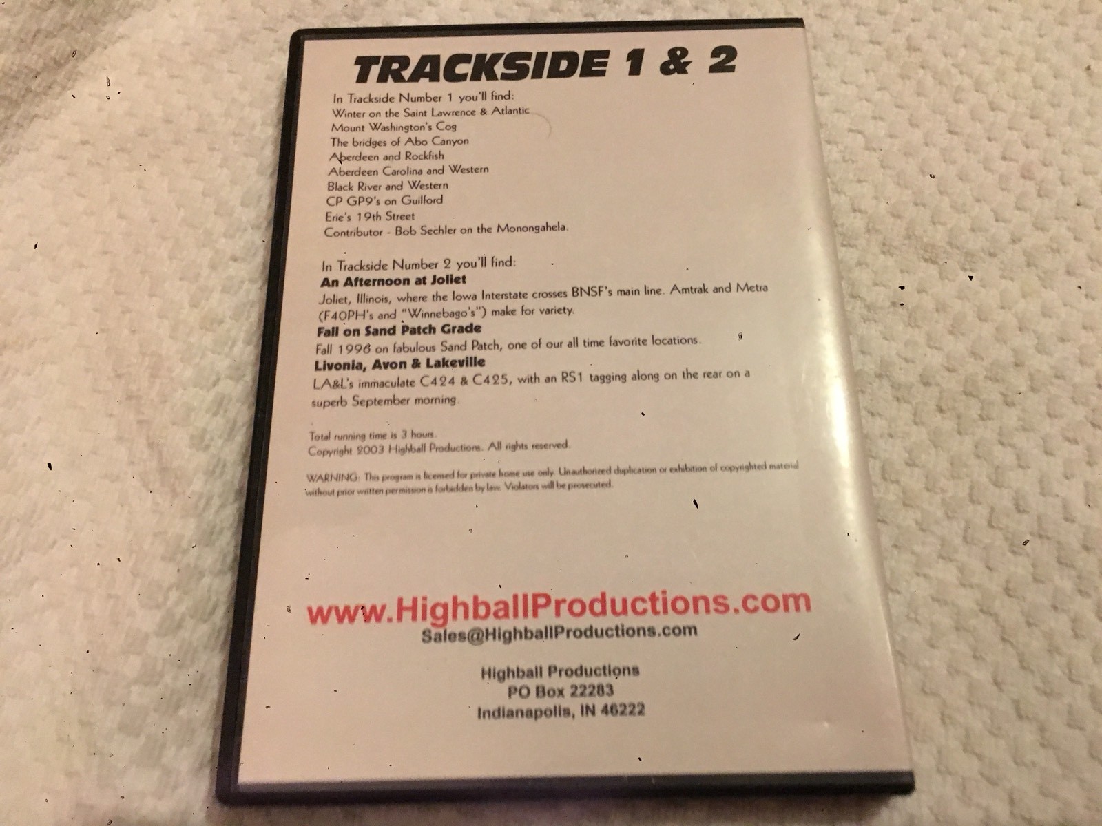 TRACKSIDE WITH HIGHBALL PRODUCTIONS VOL 1 & 2 DVD-R VIDEO | eBay