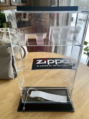 New Vintage Zippo Lighters Display Case Counter Unit #142525 with Lock ...
