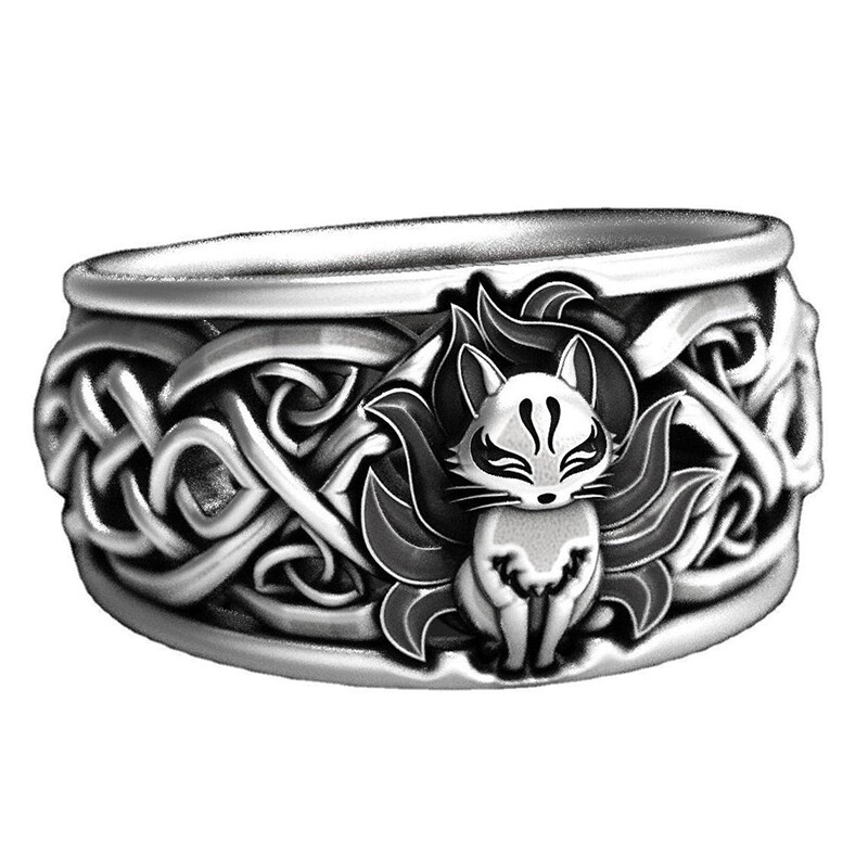 Vintage Nine Tailed Fox Rings For Women Men Trendy Ring Jewelry Gifts ...
