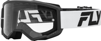 FLY RACING FOCUS GOGGLE WHITE/BLACK W/ CLEAR LENS 37-51158 | eBay