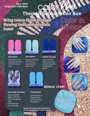 July 2024 Color Play Color Street Subscription Box Color In Motion | eBay