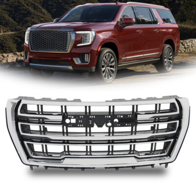 For GMC Yukon/Yukon XL SLT AT4 2021 2022 2023 Front Grille Chrome Grill ...