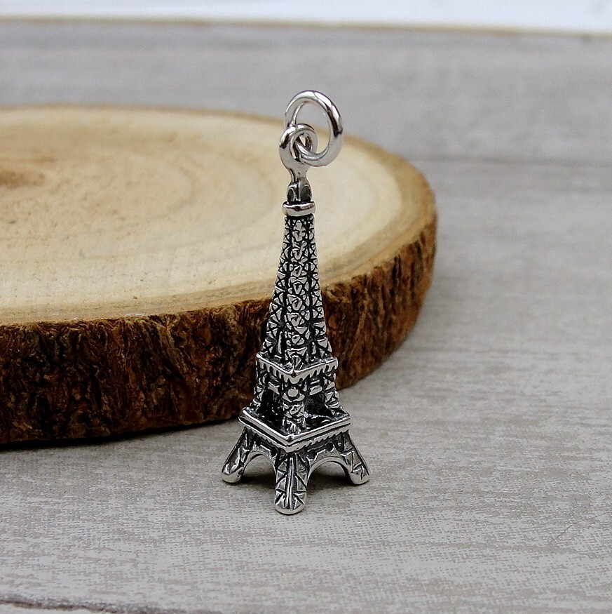 925 Sterling Silver Eiffel Tower Charm - Paris Charm - 3D Eiffel Tower ...