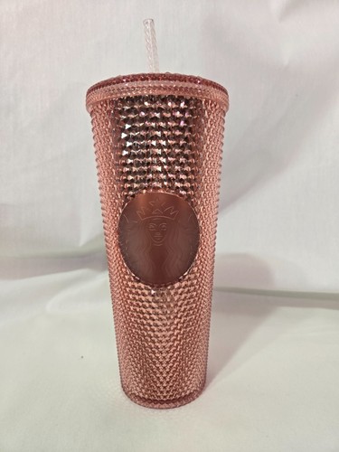 Starbucks Rose Gold Cold Cup Tumbler 2019 NEW Studded Spike Hologram ...