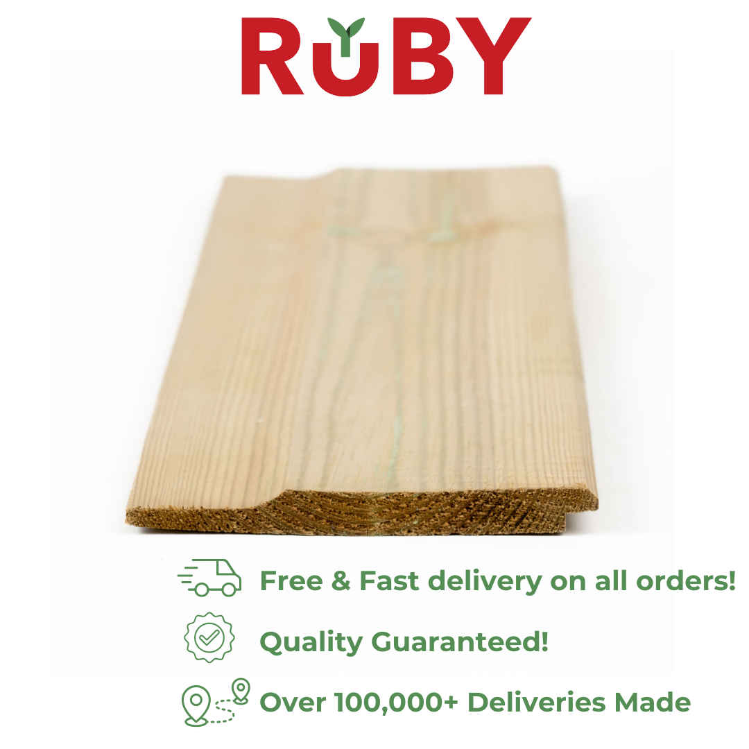 Treated Shiplap Cladding Board Premium Softwood Smooth Planed Redwood ...