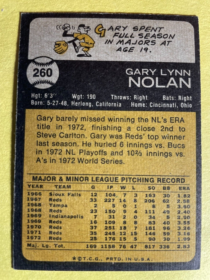 SIGNED GARY NOLAN AUTOGRAPHED 1973 TOPPS BASEBALL CARD - REDS | eBay