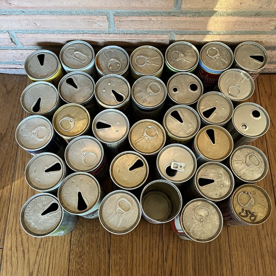 Lot of 30+ Vintage Beer Cans Flat Top Pull Tab 60s / 70s Movie Prop Man ...