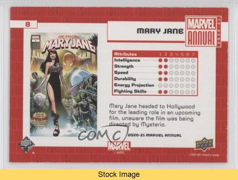 2020-21 Upper Deck Marvel Annual Fractal Mary Jane Parker Mary Jane #8 ...