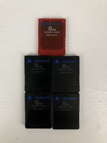 Lot of 5 PS2 Memory Cards OEM for Sony Playstation 2 8MB Official ...