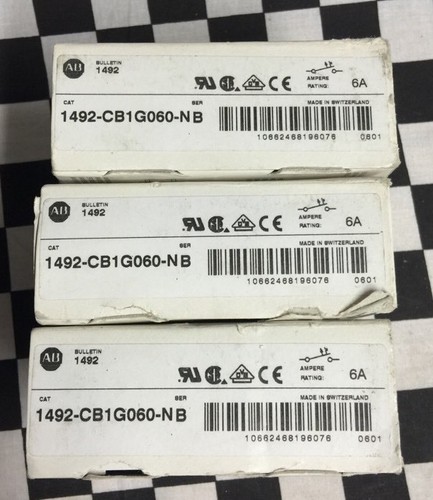 Lot Of 3, Allen-Bradley 1492-CB1-G060-NB 1492CB1G060NB ShipSameDay ...