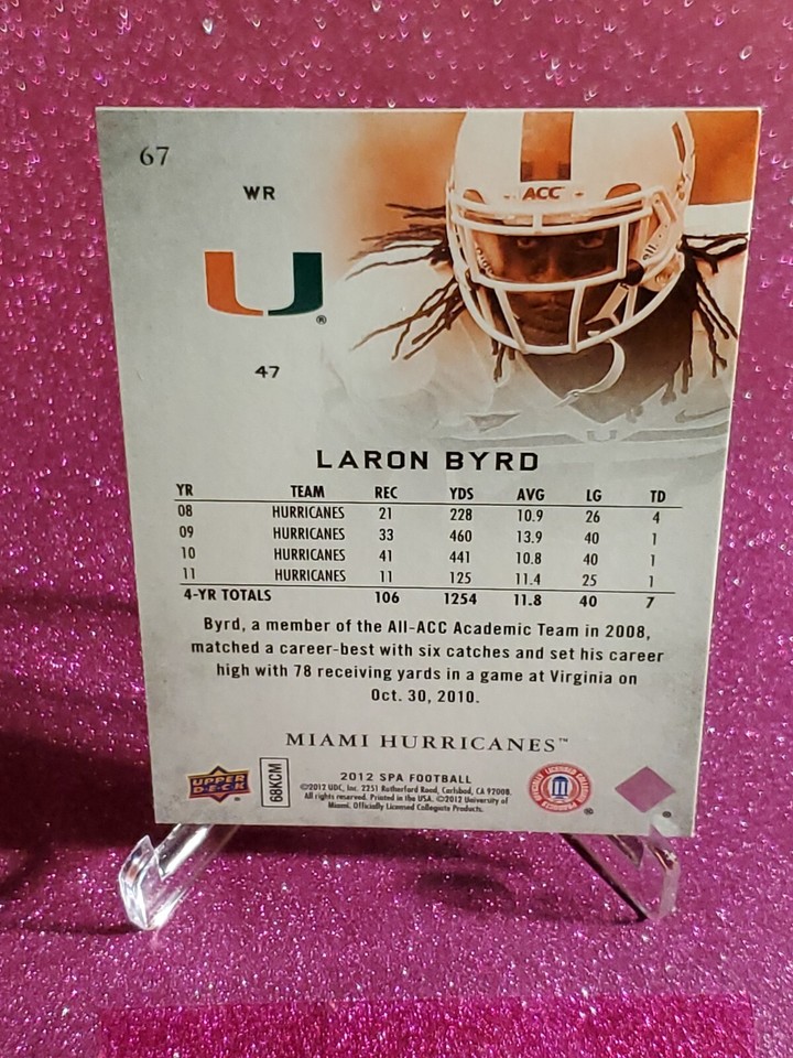 2012 SP Authentic LaRon Byrd #67 Rookie RC Miami | eBay