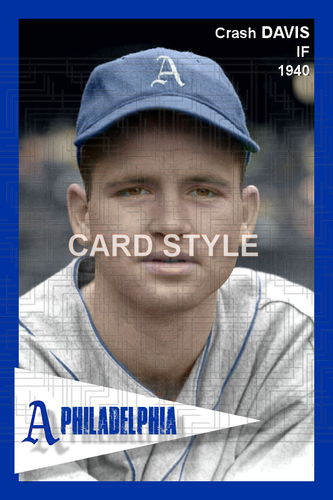 Crash Davis - 1940 Philadelphia Athletics - choose a size - colorized ...