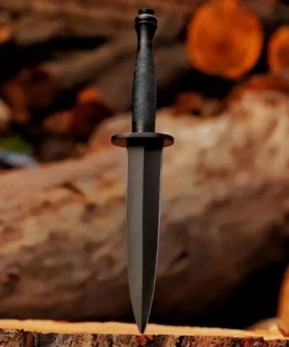 Double-Edged V42 Military Combat Leather Stiletto Dagger Knife with ...