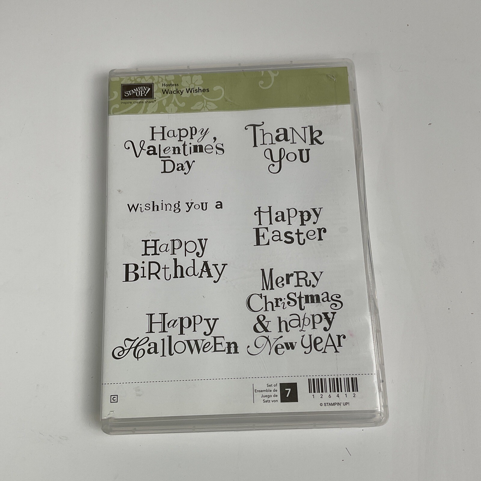 Stampin Up! Wacky Wishes Clear Mount Set of 7 Rubber Stamps | eBay