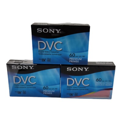 Sony DVC Digital Video Cassette Tapes Mini DV Premium DVM60PRR Lot Of 3 ...
