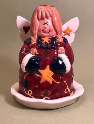 Cheerful Ceramic Angel Tea Light Candle Holder Luminary | eBay