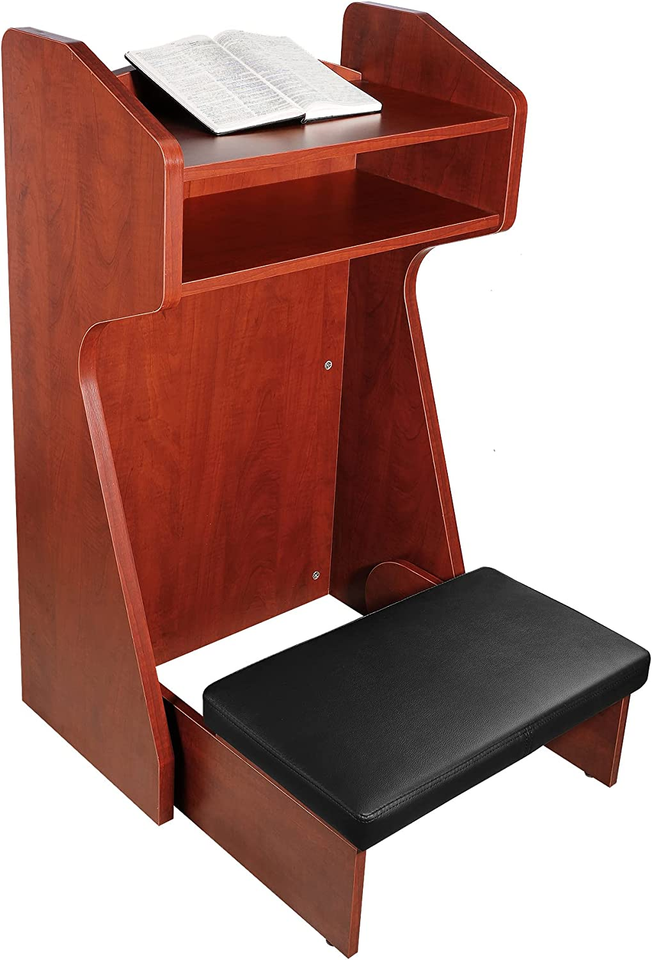 Wooden Church Prayer Bench Stool Table Chair Padded Kneeler Shelf ...