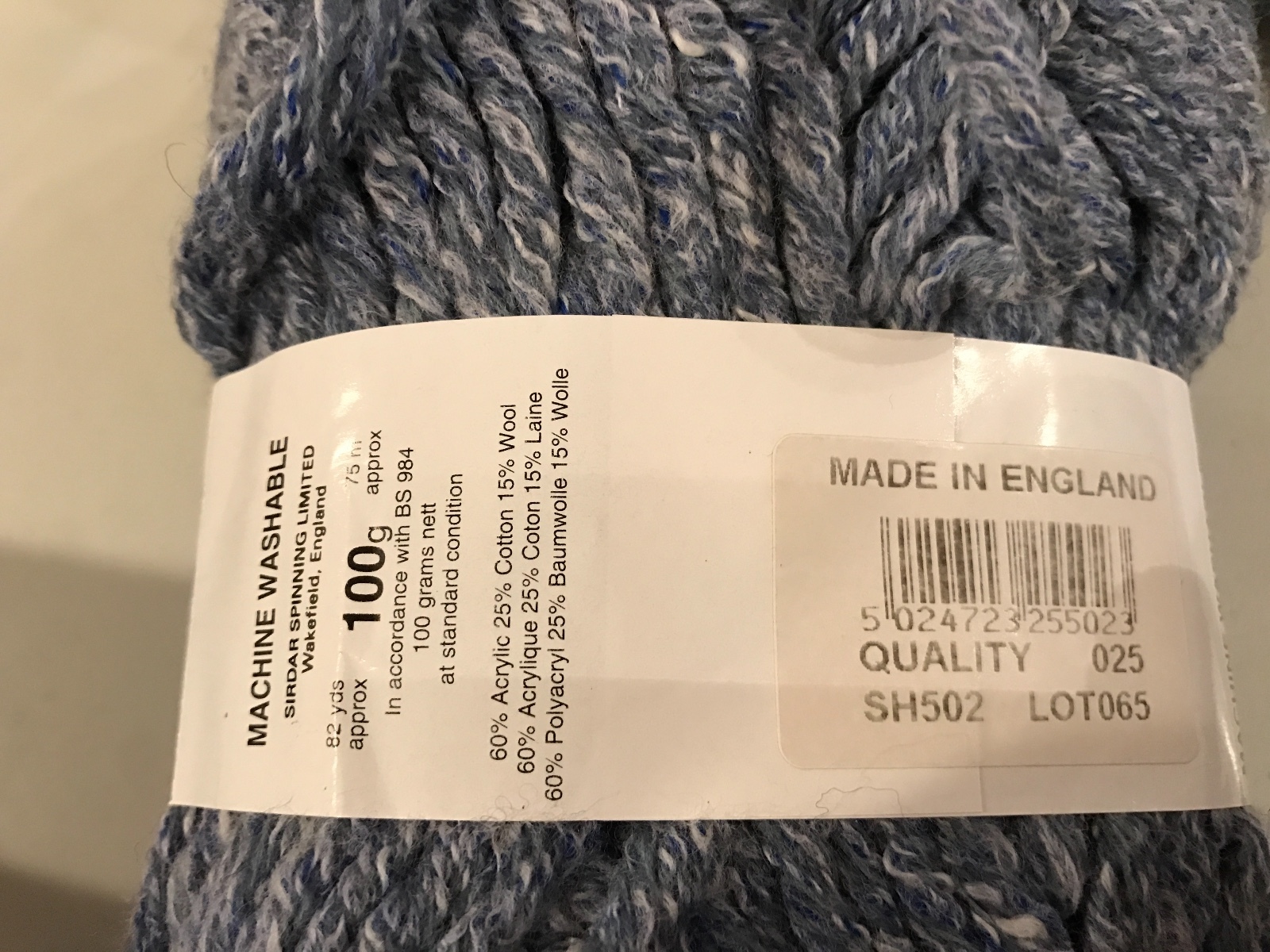 Lot 2 Skeins SIRDAR DENIM ULTRA Yarn Mega Chunky Acrylic/Cotton/Wool ...