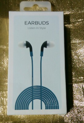 BITS Made Earbuds Blue w/ Chrome Trim, 3.9feet, 3.5mm audio jack | eBay