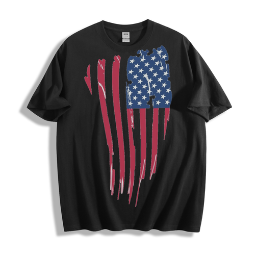 Rugged USA Flag T-Shirt - Distressed Patriotic Design Unisex Tee | eBay
