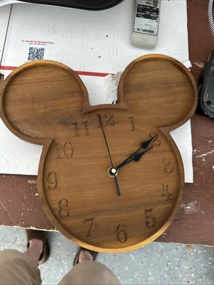 Disney Wooden Mickey Mouse Ears Wall clock | eBay