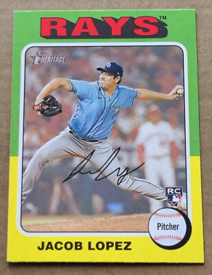 2024 Topps Heritage Baseball Jacob Lopez RC Rookie #285 Tampa Bay Rays ...