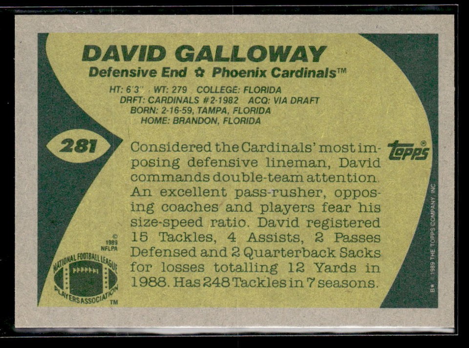 1989 Topps #281 David Galloway Excellent | eBay