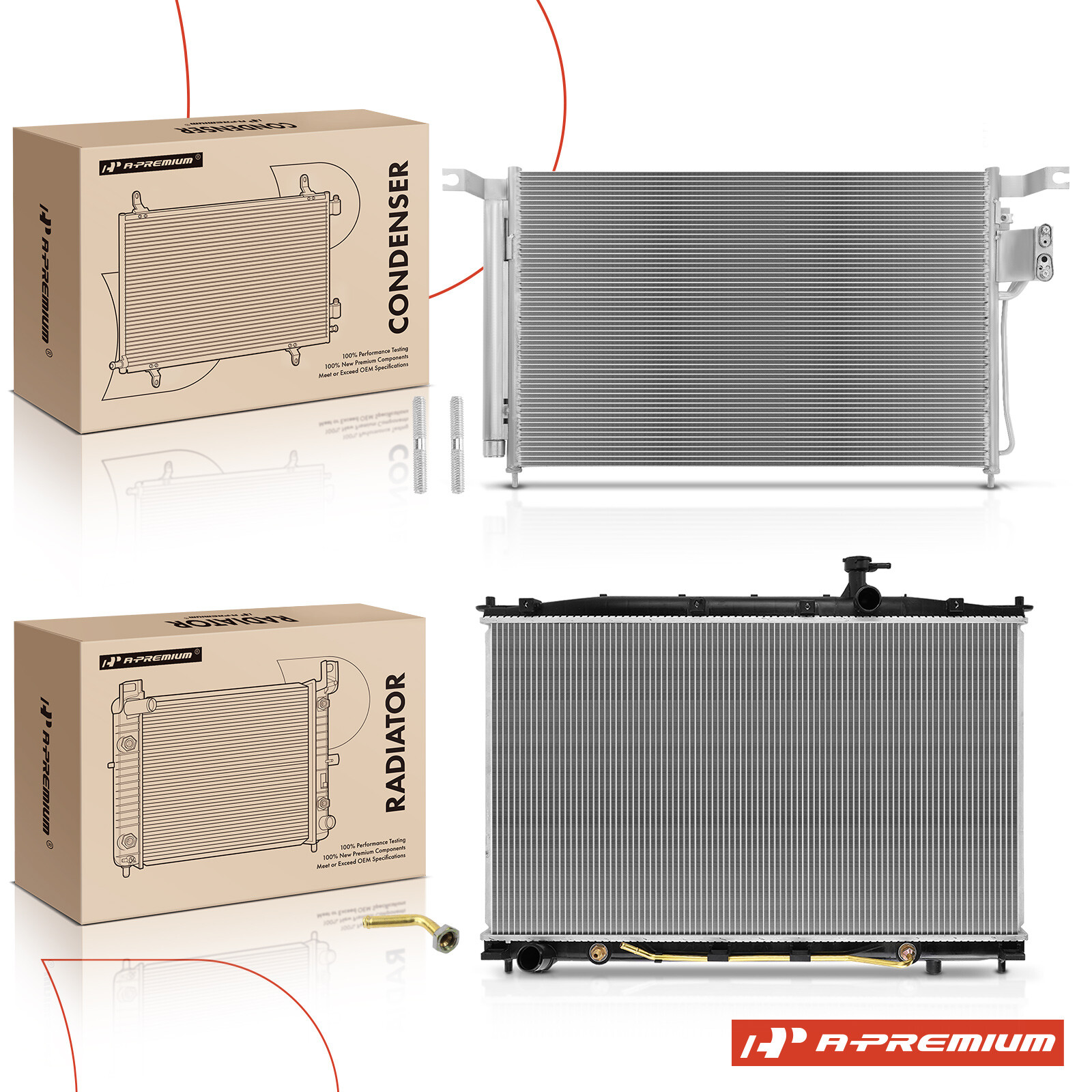 Radiator & AC Condenser Cooling Kit for Hyundai Santa Fe 2007 2008 2009 ...