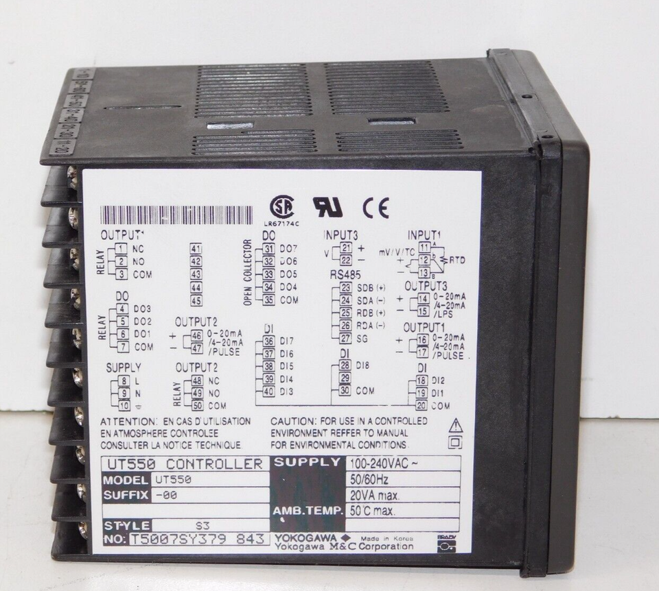 Yokogawa UT550-00 Style S3 Digital Indicating Module Temperature ...