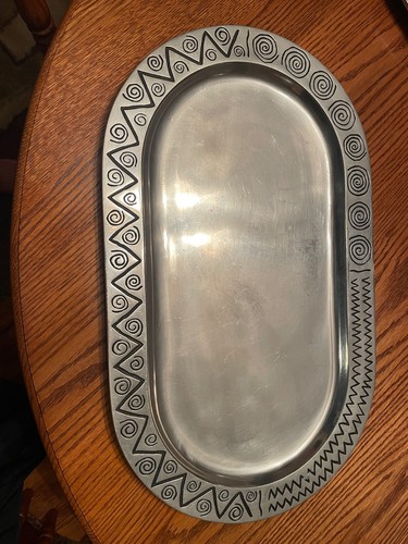 Wilton Armetale Reggae Oval Pewter Serving Tray Platter 18-1/2" Long ...