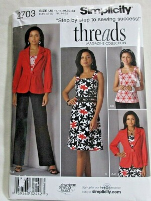 Simplicity Pattern 2703 Sizes 16 - 24 Misses Jacket pants Dress Top ...