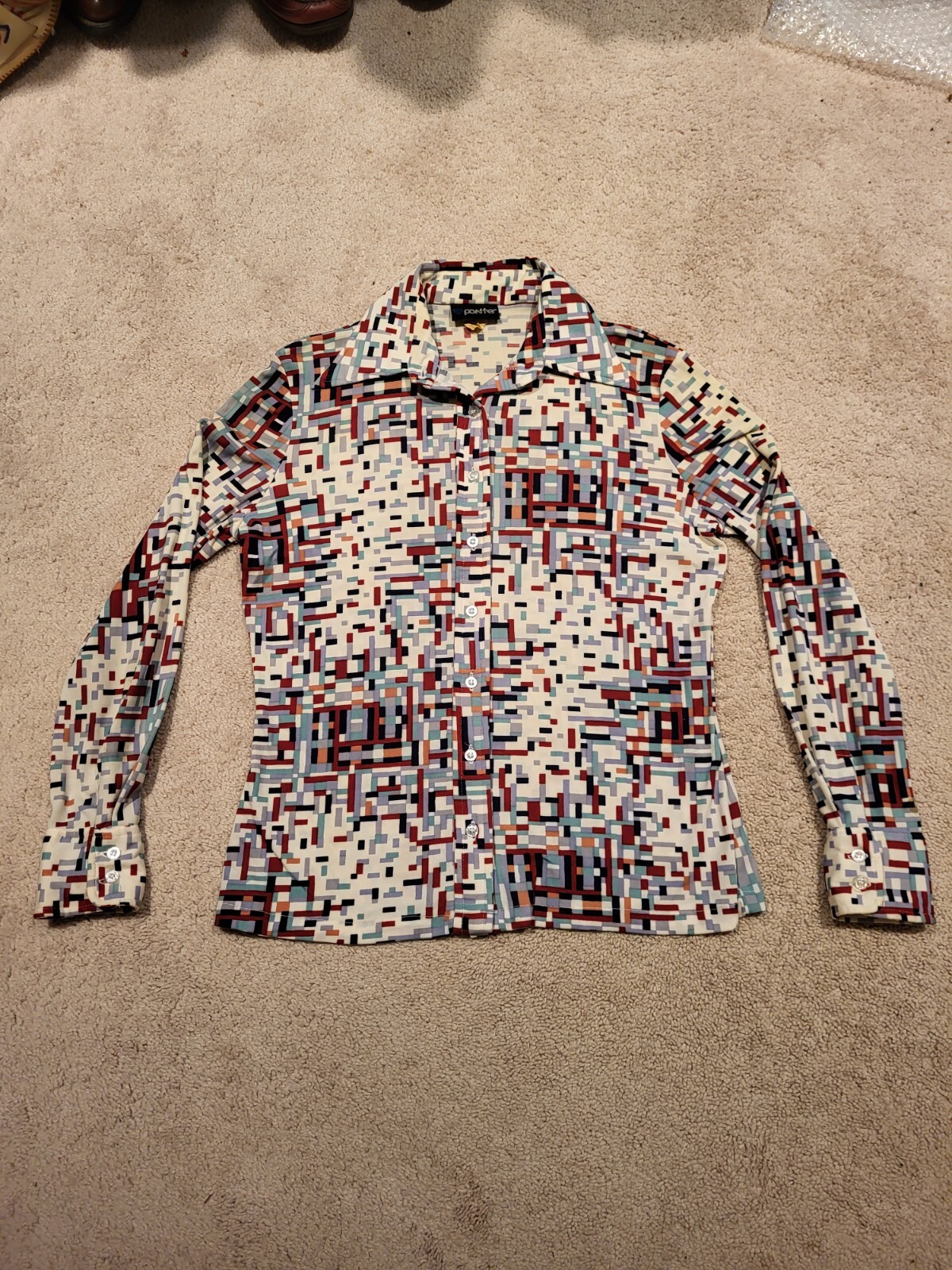 VTG Disco Panther Brand 1970s Nylon Atomic shirt Juni… - Gem