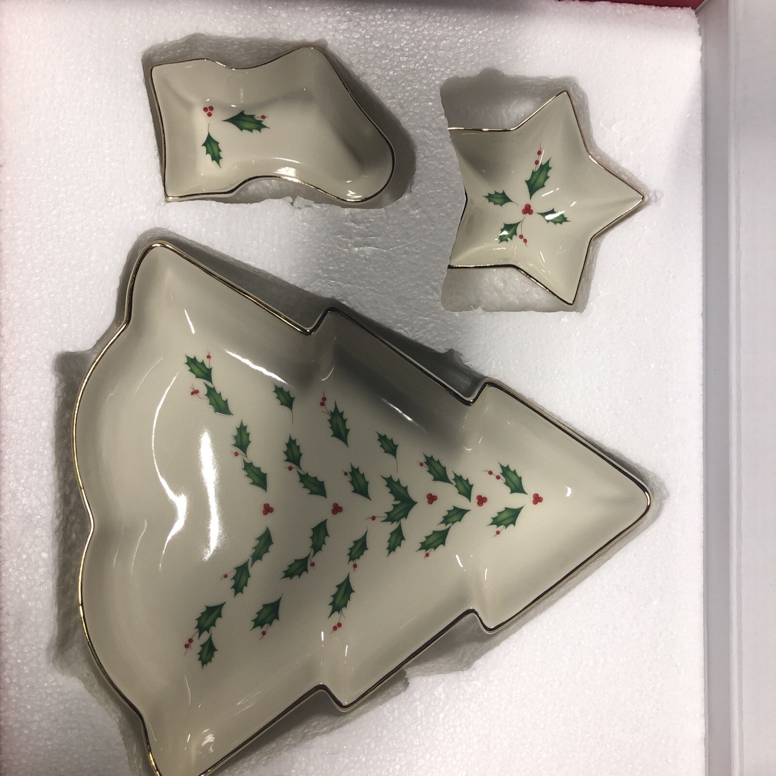 Lenox Holiday Tree Serving Dish with 2 Dip Bowls NIB | eBay