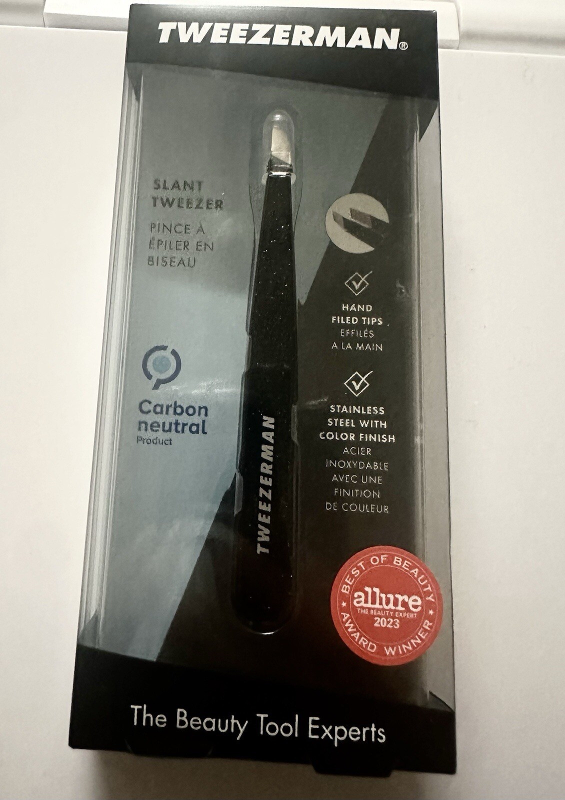 Tweezerman Slant Tweezers - Black Stainless Steel With Color Finish ...