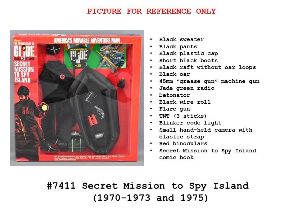 Vintage 1970 Hasbro GI Joe AT #7411 Secret Mission Spy Island Black ...