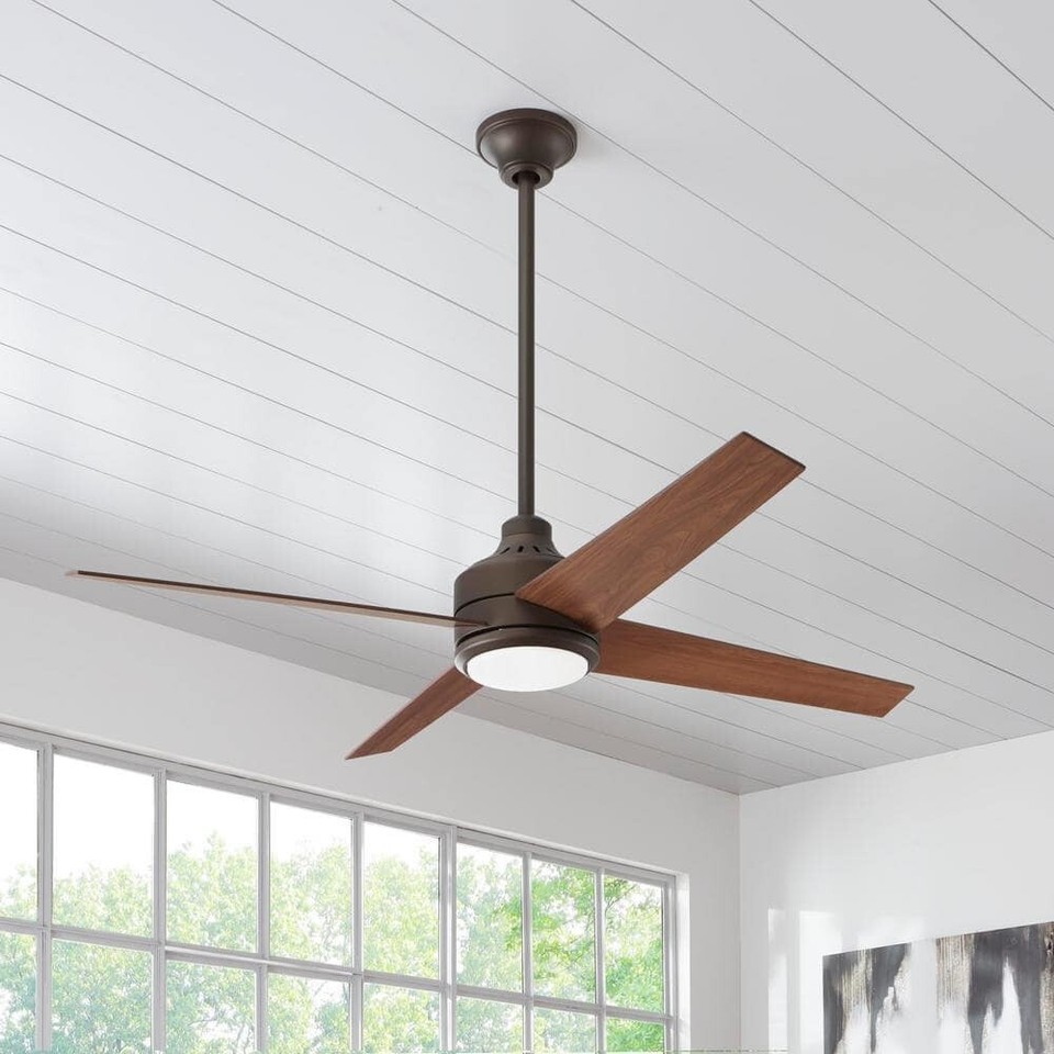 Mercer 56 in. Int. LED Oil Rubbed Bronze Ceiling Fan w/Light Kit ...