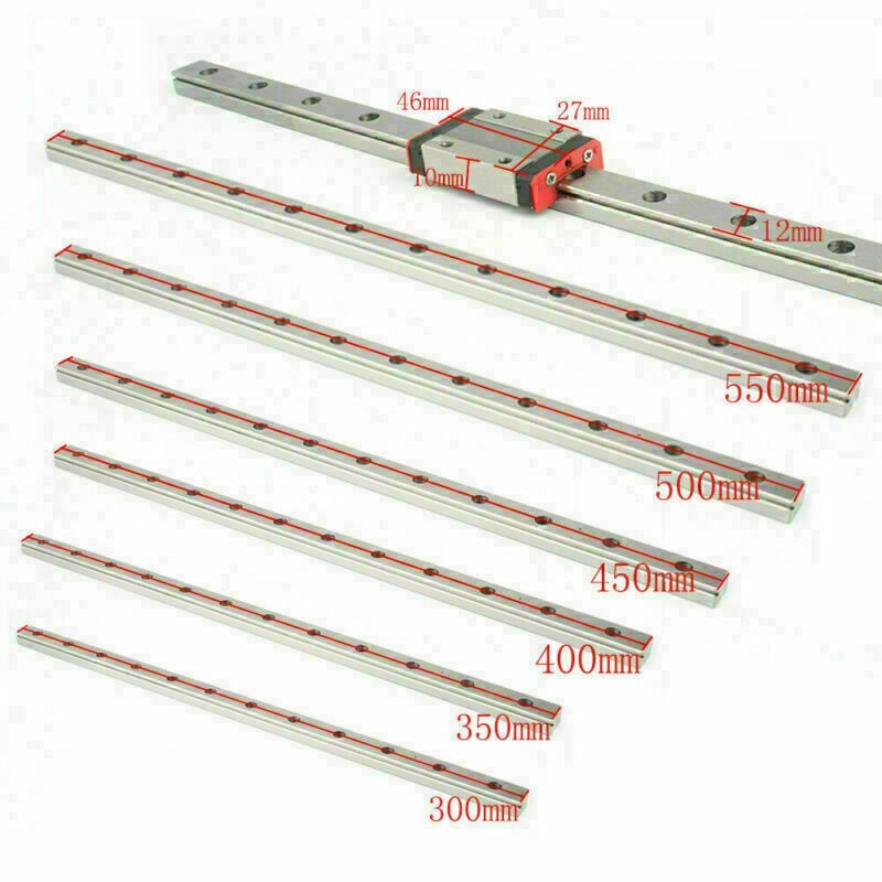 12mm CNC Miniature Linear Slide Rail Guide / MGN12H Sliding Block DIY ...