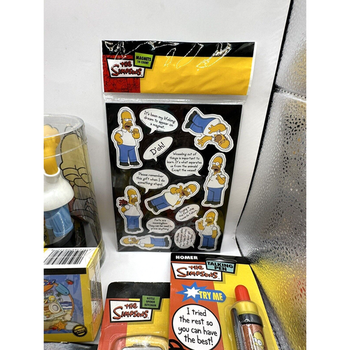 Lot of 13 The Simpsons Collectibles NEW: Cards, Talking Homer, Keychain ...