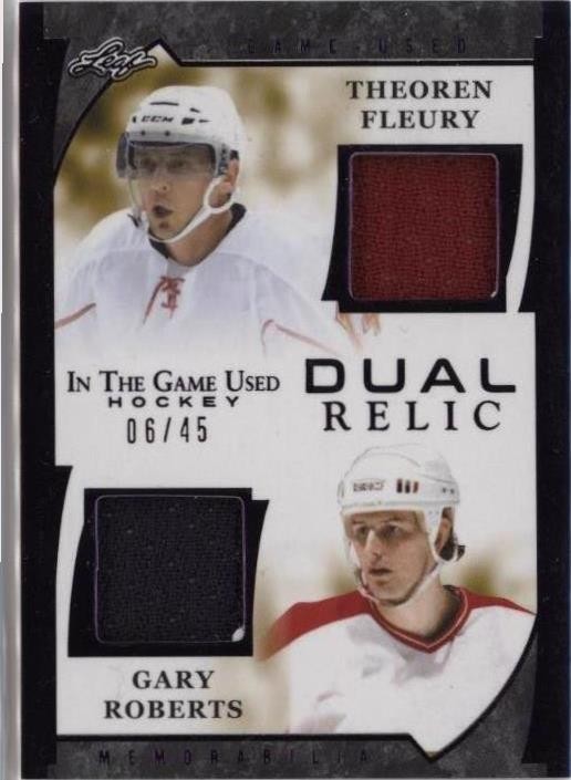 2022-23 Leaf in the Game Used - Game Used Dual Relics Theoren Fleury ...