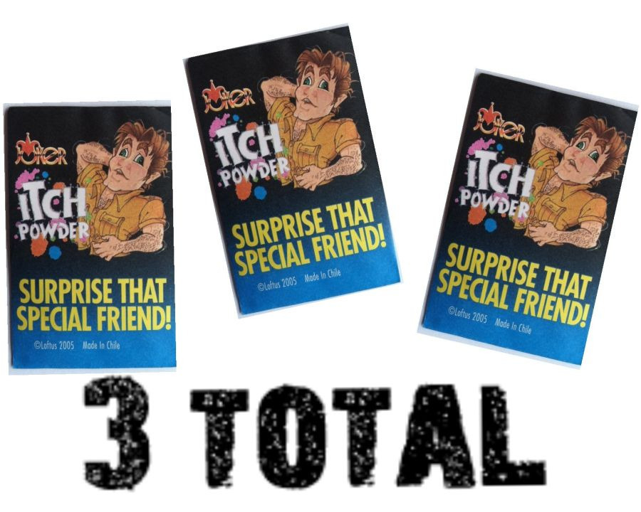 3 Itch Itching Powder Packages ~ Prank Joke Trick Gag Funny Joke Trick ...