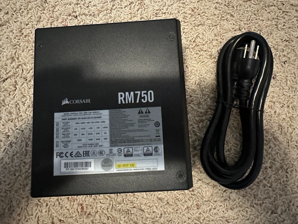 Corsair RM750 750W Power Supply - Model RPS0119 - CP-9020195 ...