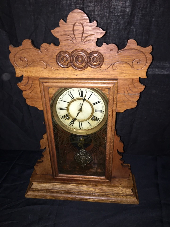 Antique Waterbury Parlor Kitchen Mantle Clock With Chime Works | eBay