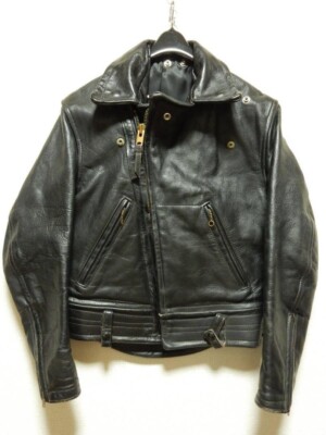 CAL LEATHER Policeman Riders CHP Jacket Horsehide Black 36R From Japan ...