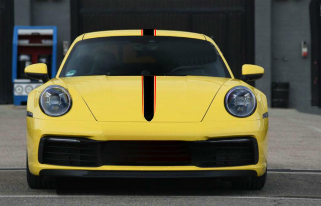 Hood Roof Rear Racing Stripe Sticker For Porsche 911 Graphics Vinyl ...
